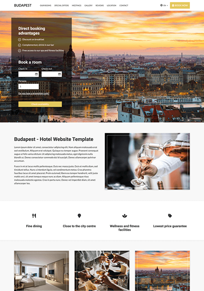 Hotel Website Template Gallery | Porter - Premium Hotel Web Design